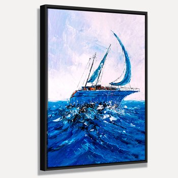 Quadro Realista Veleiro e o Azul Tormentoso
